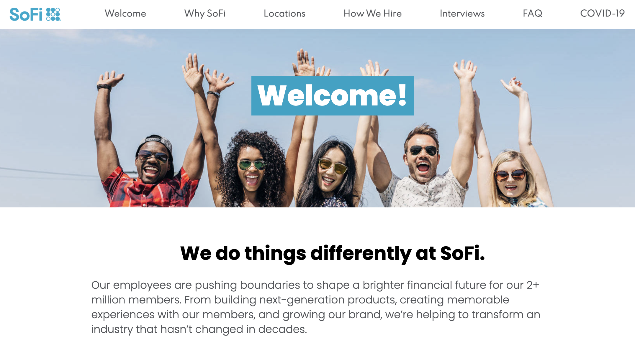 SoFi Candidate Resource Website - Welcome